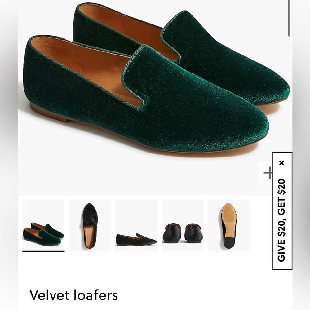 Green Velvet Loafers - Gem